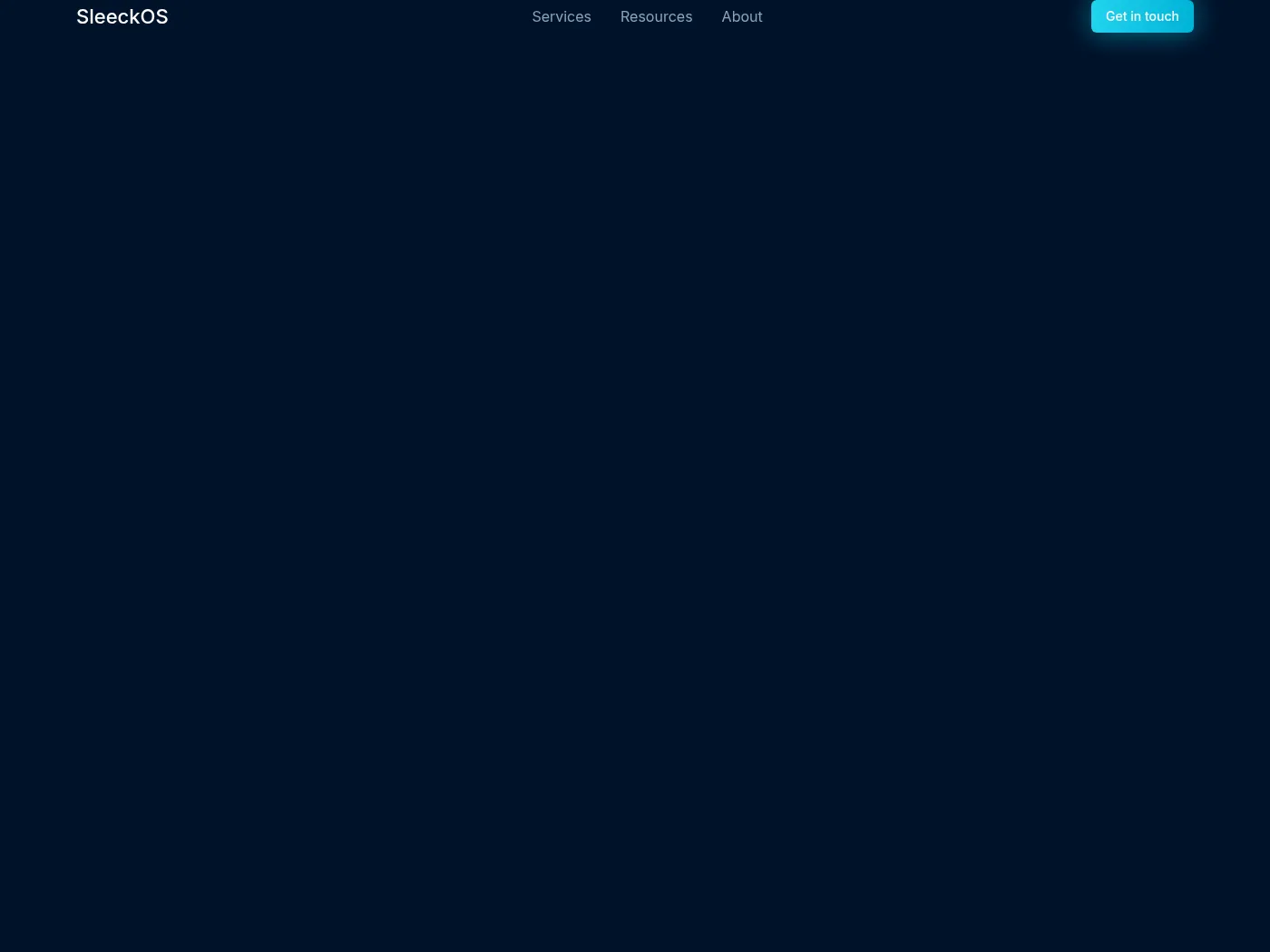 SleeckOS Dark Minimal Responsive Landing Page UI Kit