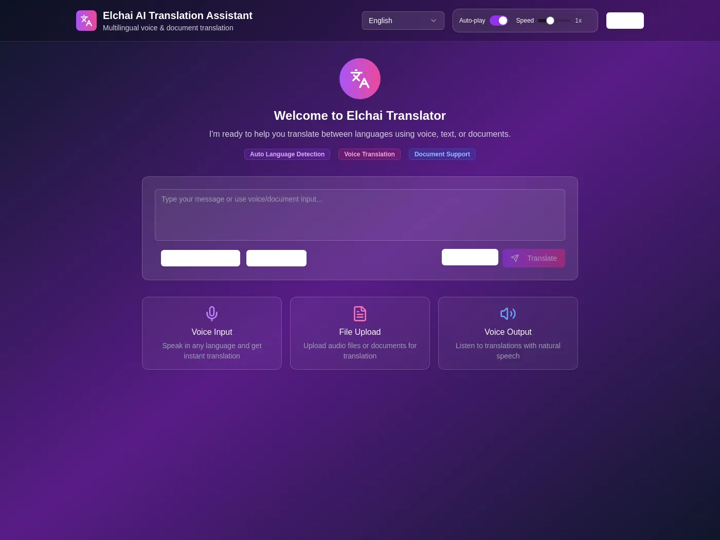 Sleek Multilingual AI Assistant Interface