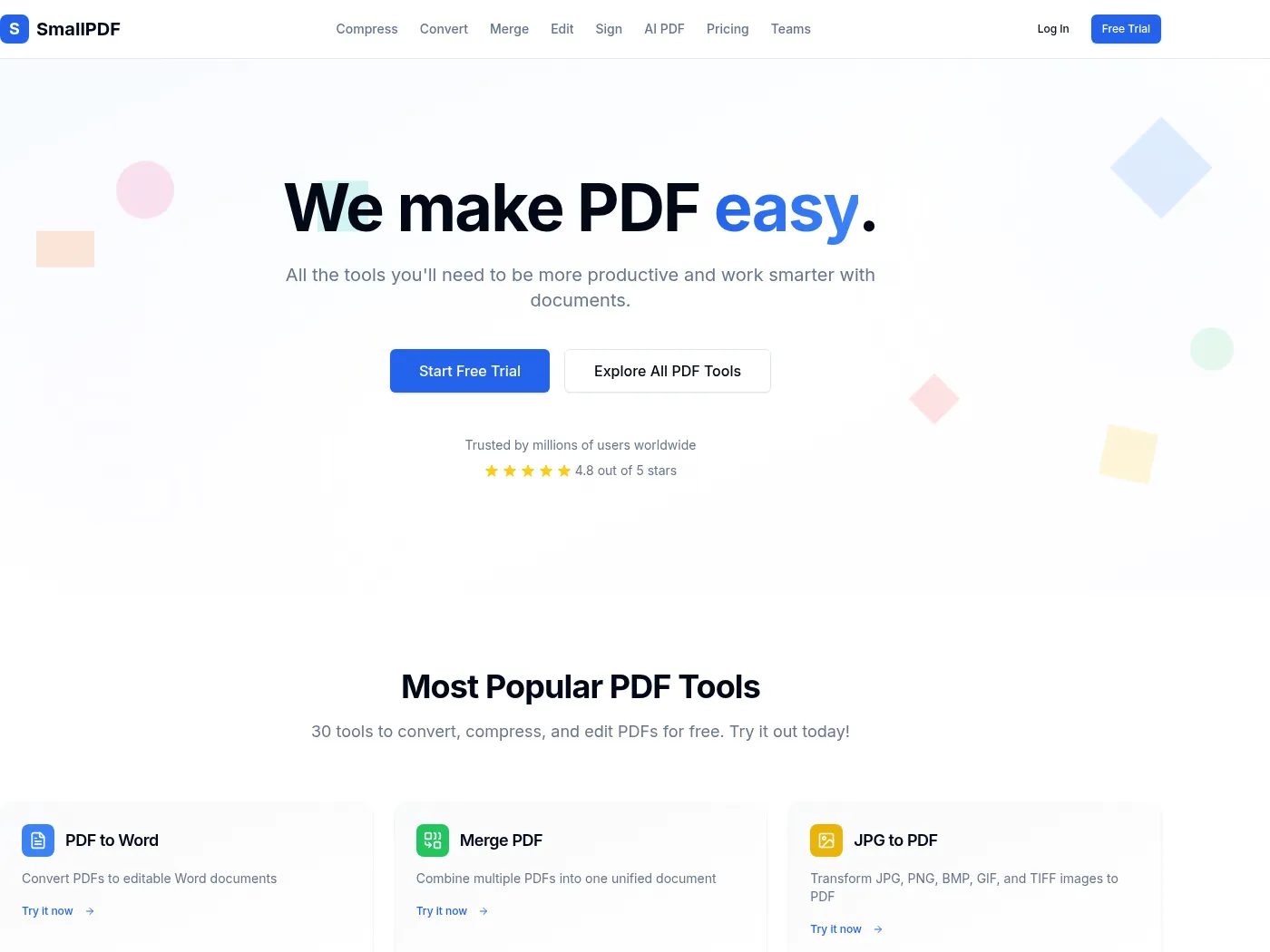 SmallPDF Clone - Online PDF Tools Suite
