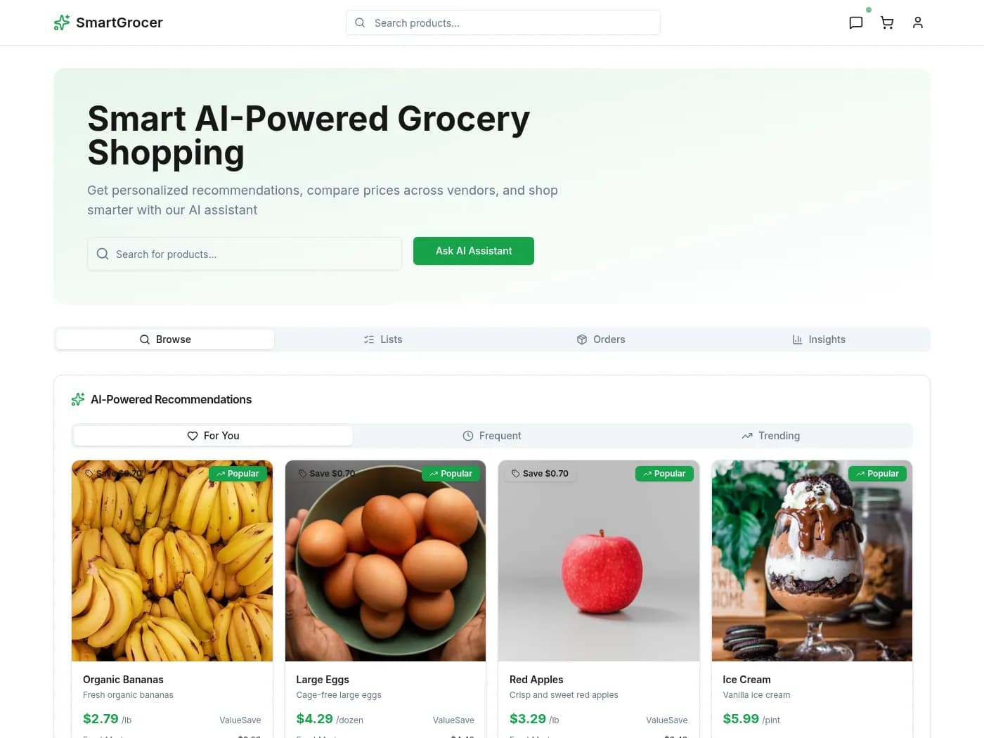 Smart AI-Driven Grocery Shopping System