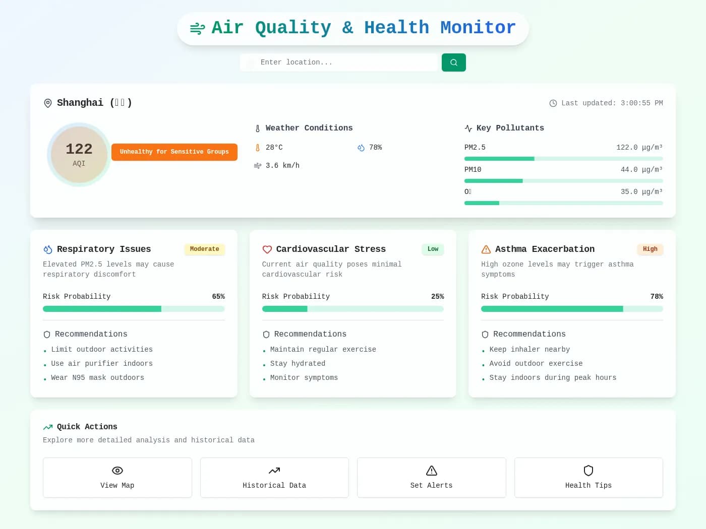 Smart Air Quality & Disease Prediction System