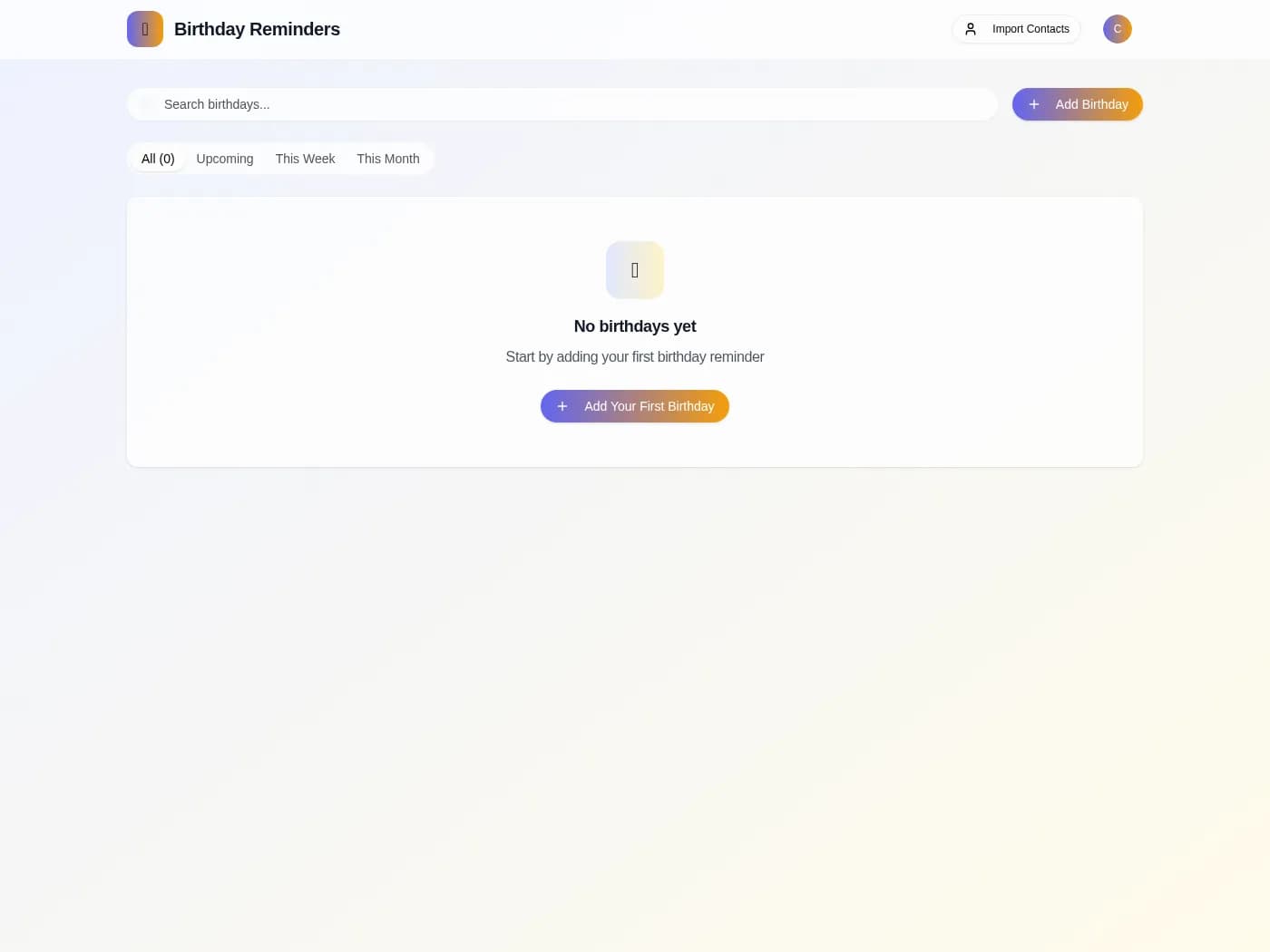 Smart Birthday Reminder & Notification App