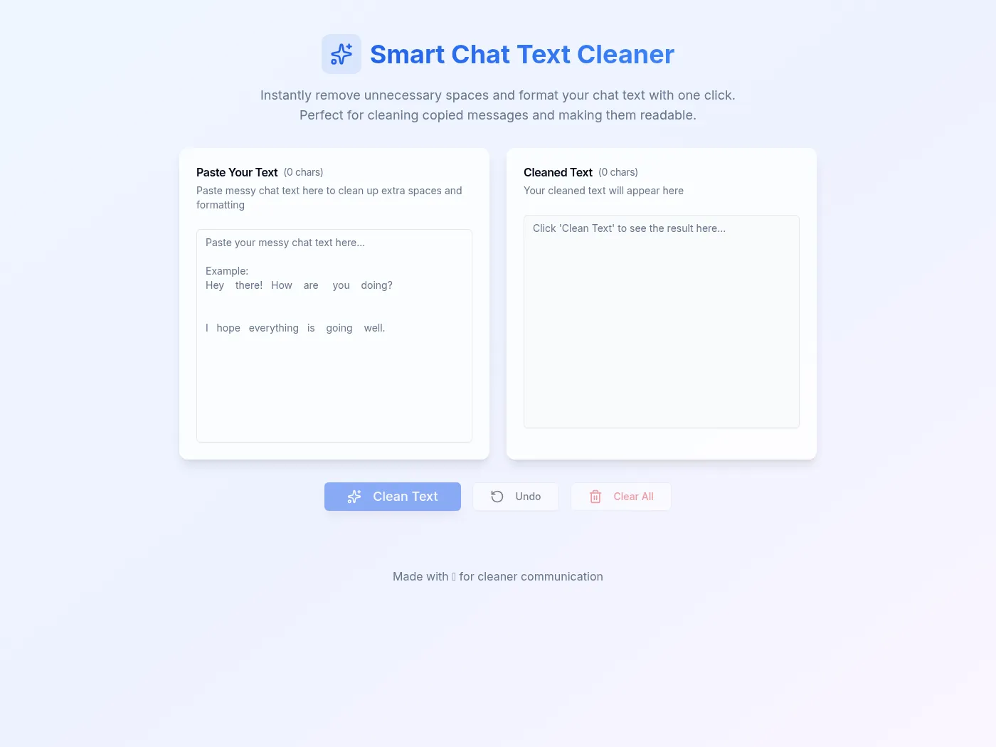 Smart Chat Text Cleaner