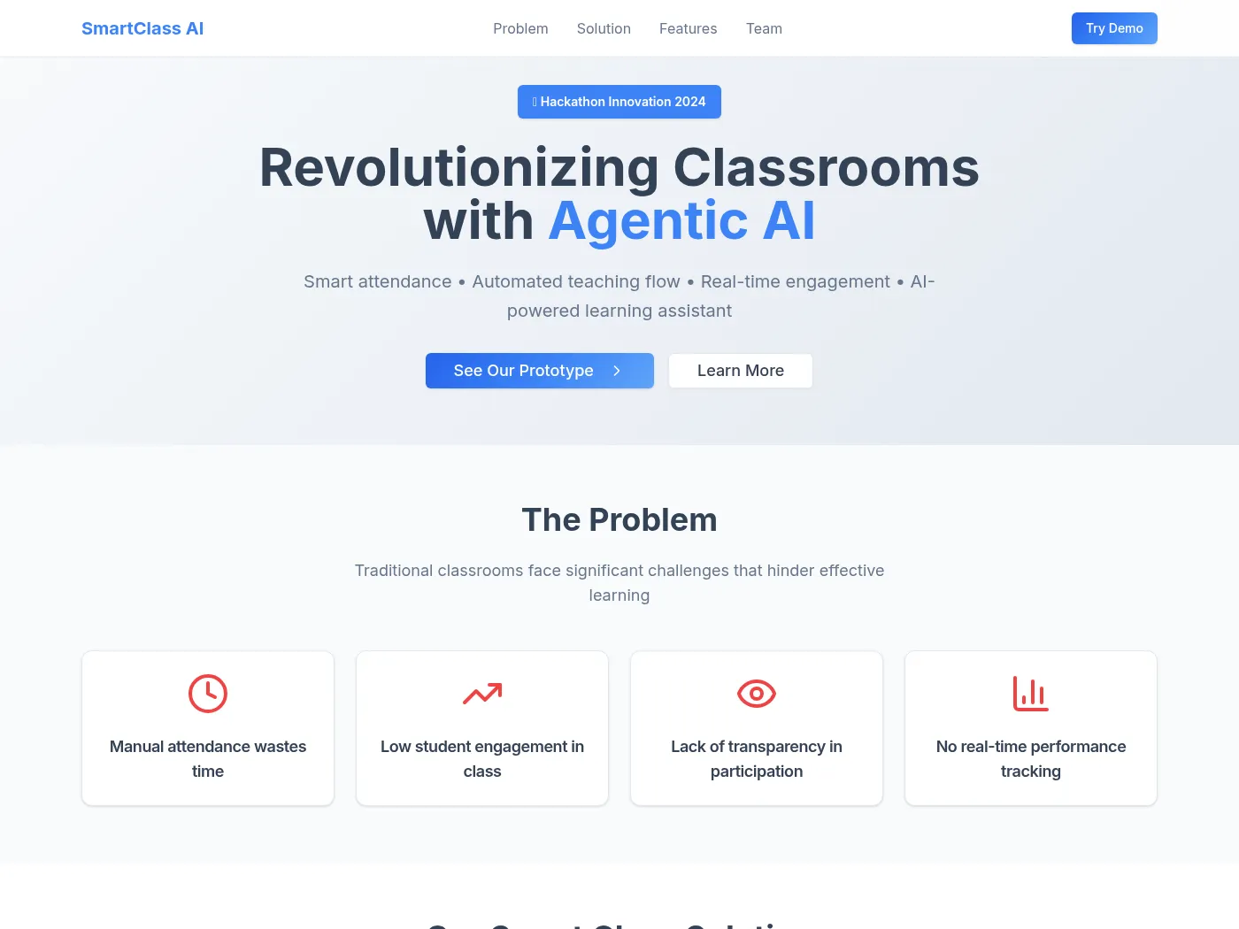 Smart Class Automation with Agentic AI Landing Page