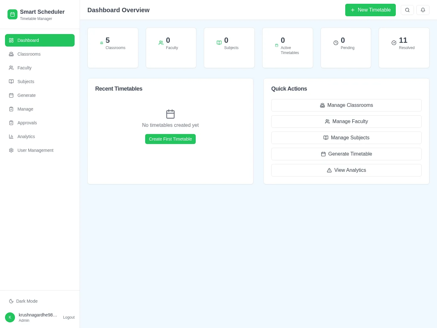 Smart Classroom & Timetable Scheduler