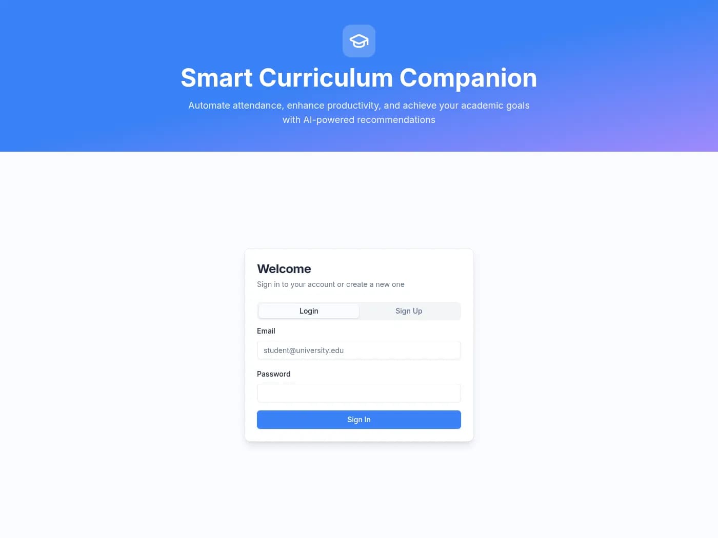 Smart Curriculum Companion: Automated Attendance & Personalized Activity Platform