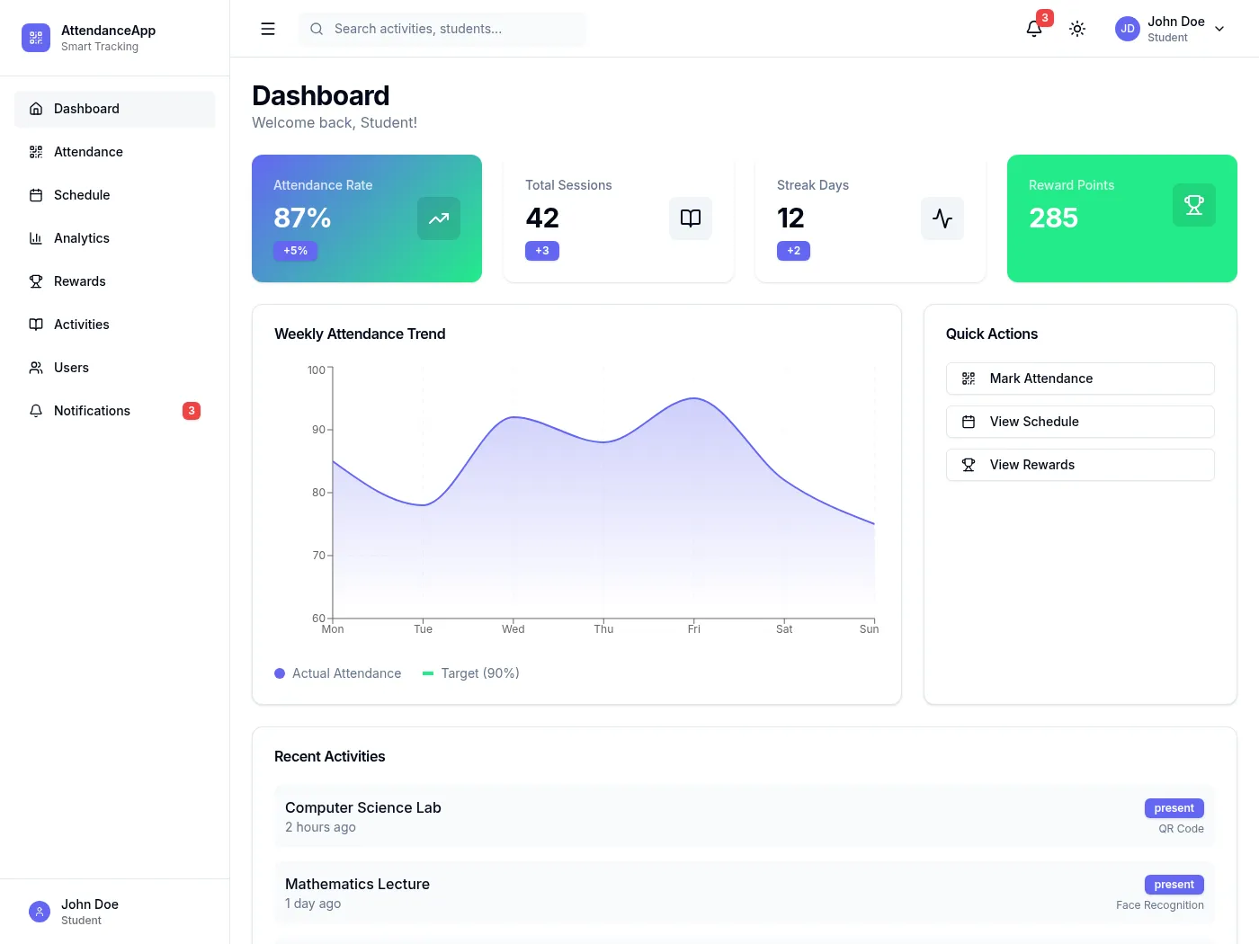 Smart Curriculum Activity Attendance & Insights Platform