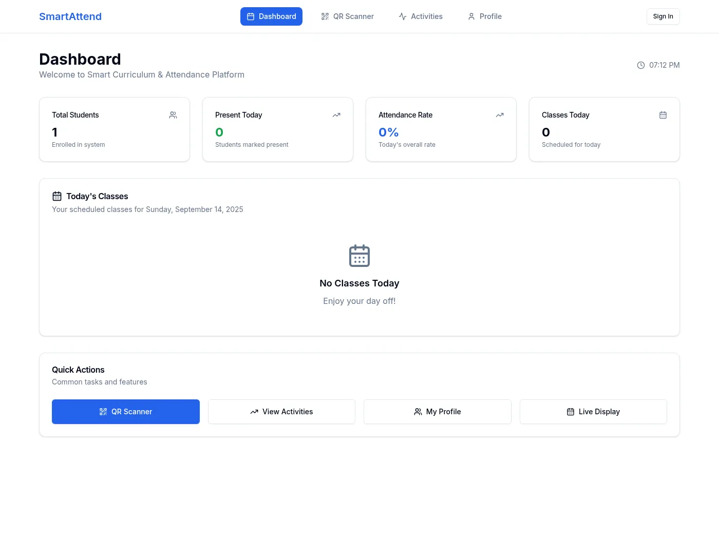 Smart Curriculum Activity & Attendance Platform