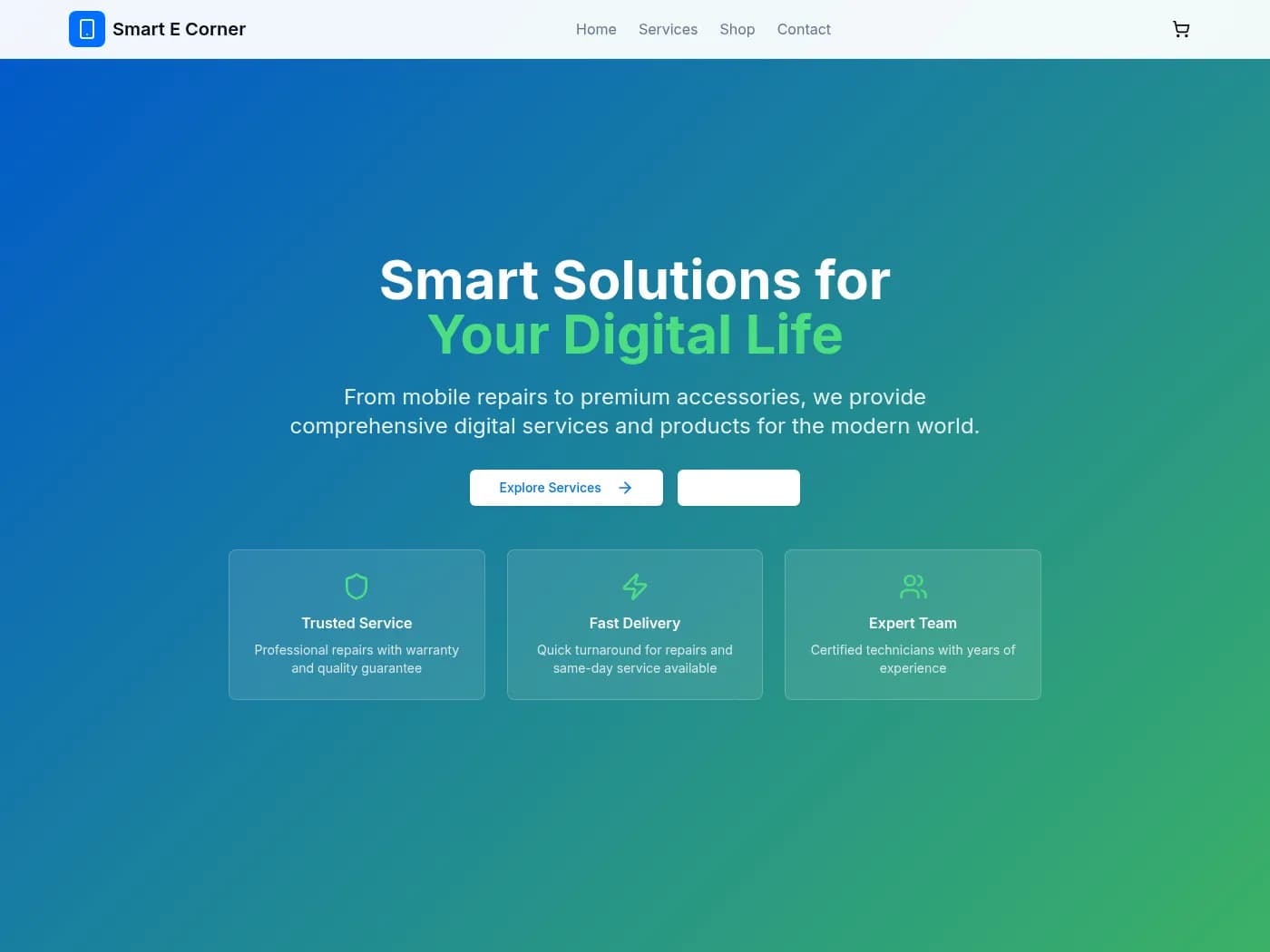 Smart E Corner Online Service and Shop Platform