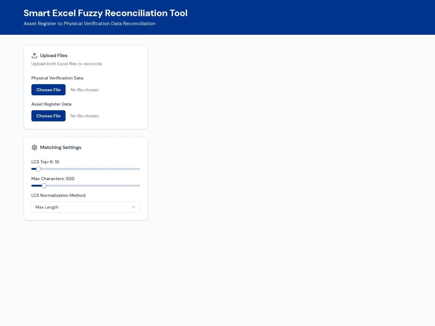 Smart Excel Fuzzy Reconciliation Tool