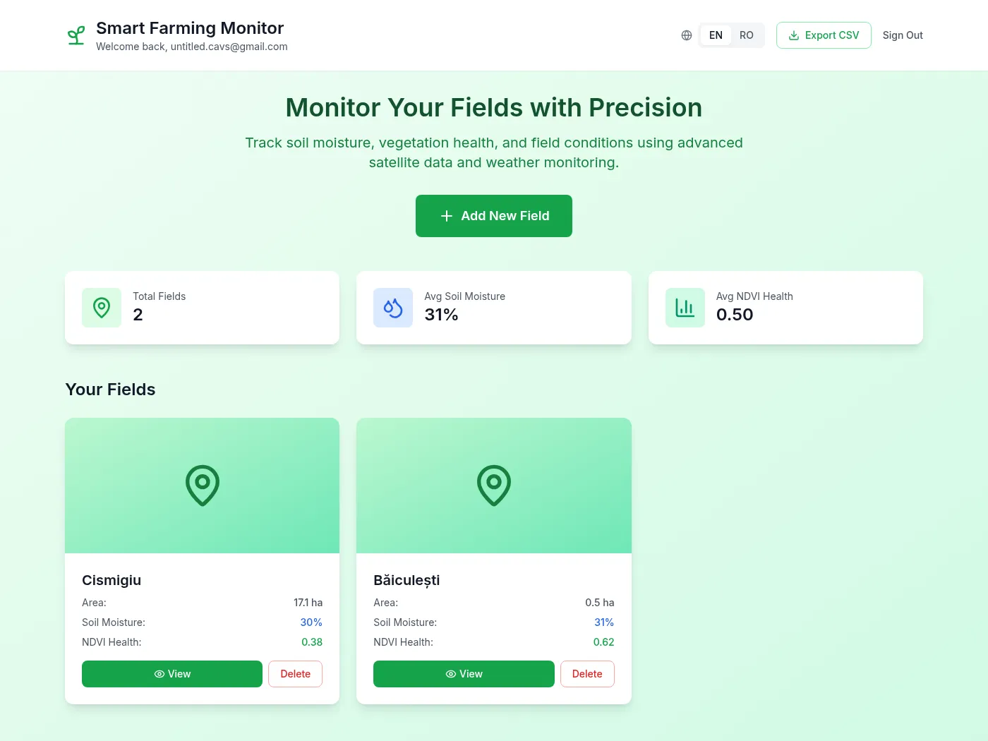 Smart Farming Interactive Field & Crop Health Monitor