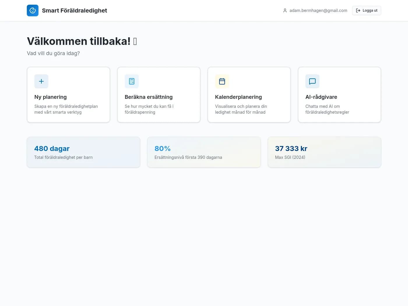 Smart Föräldraledighet — AI-rådgivare & Planerare för Föräldrar
