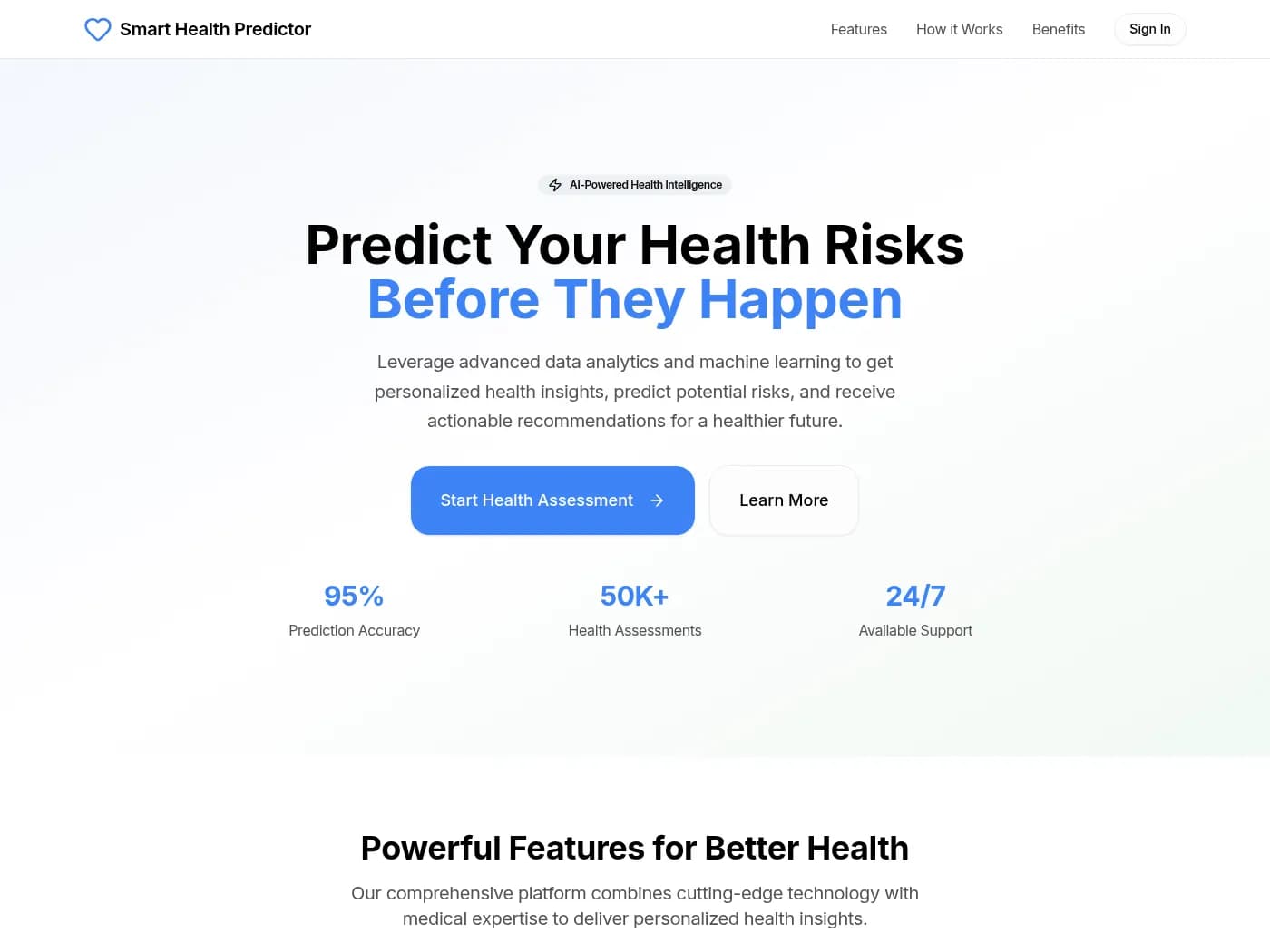 Smart Health Predictor Web Application