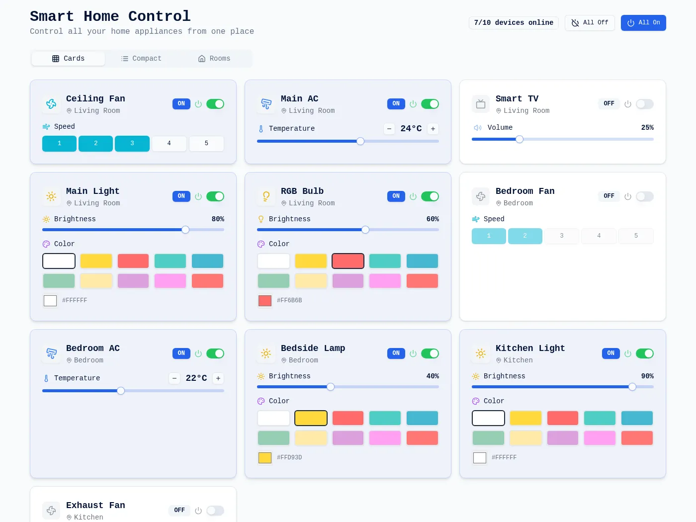 Smart Home Appliance Control UI/UX Solution