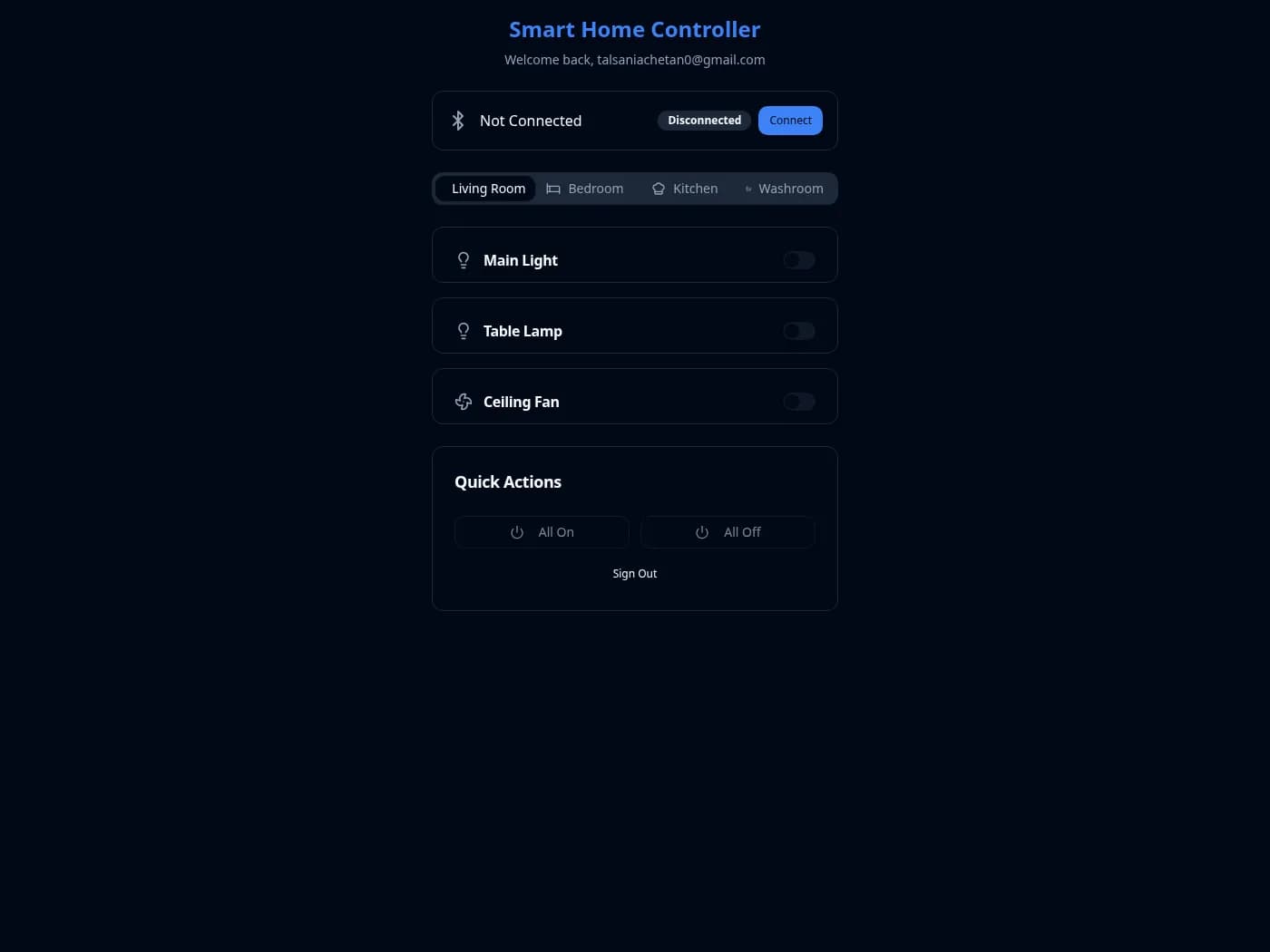 Smart Home Device Controller App