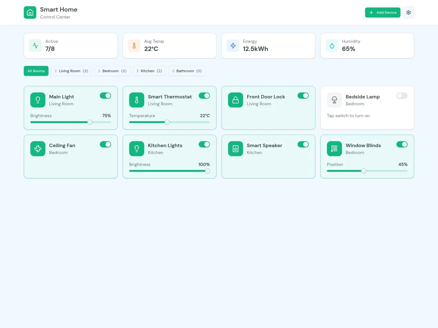 Smart Home Web Dashboard