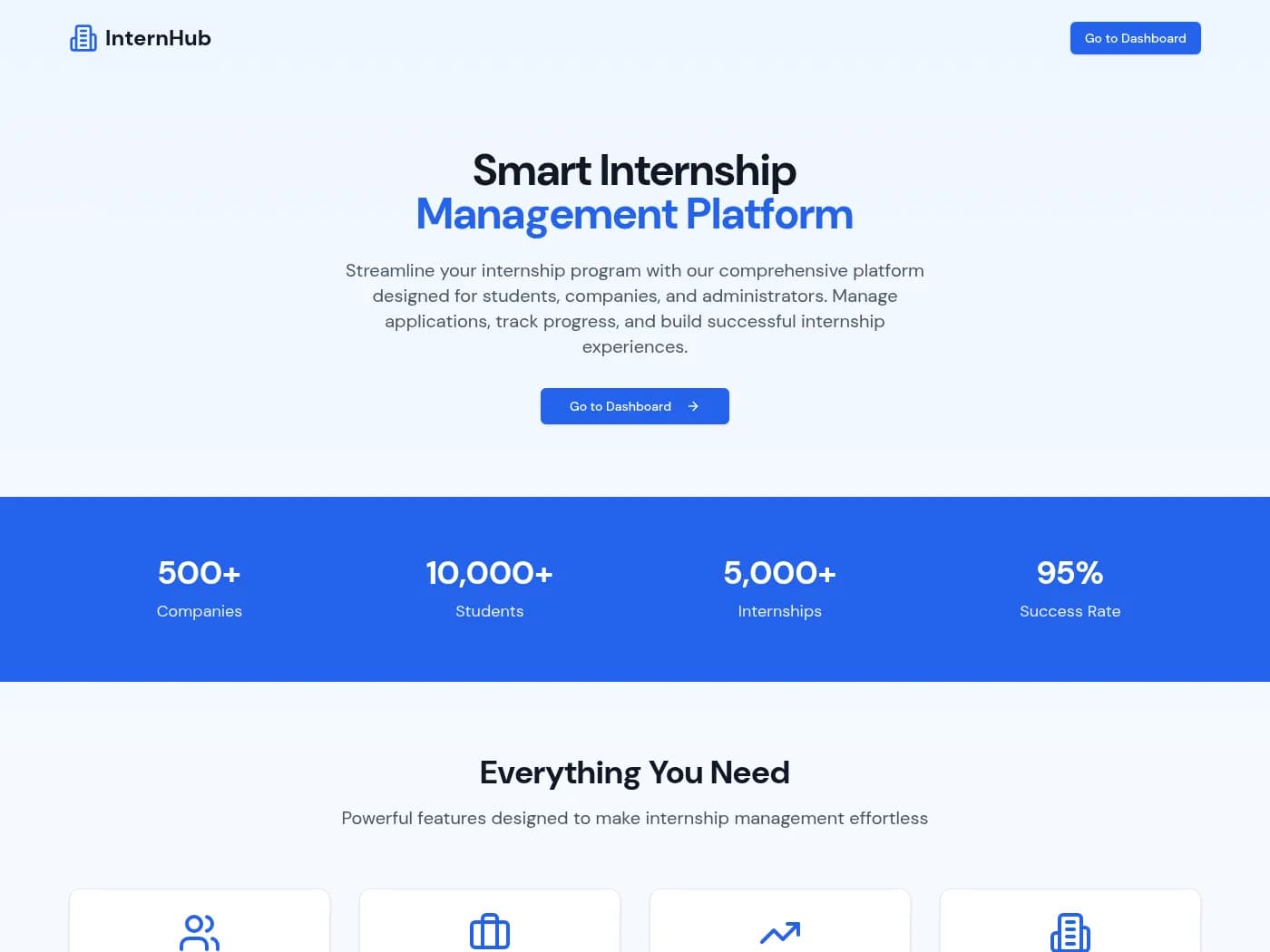 Smart Internship Management Platform - Complete Feature Implementation