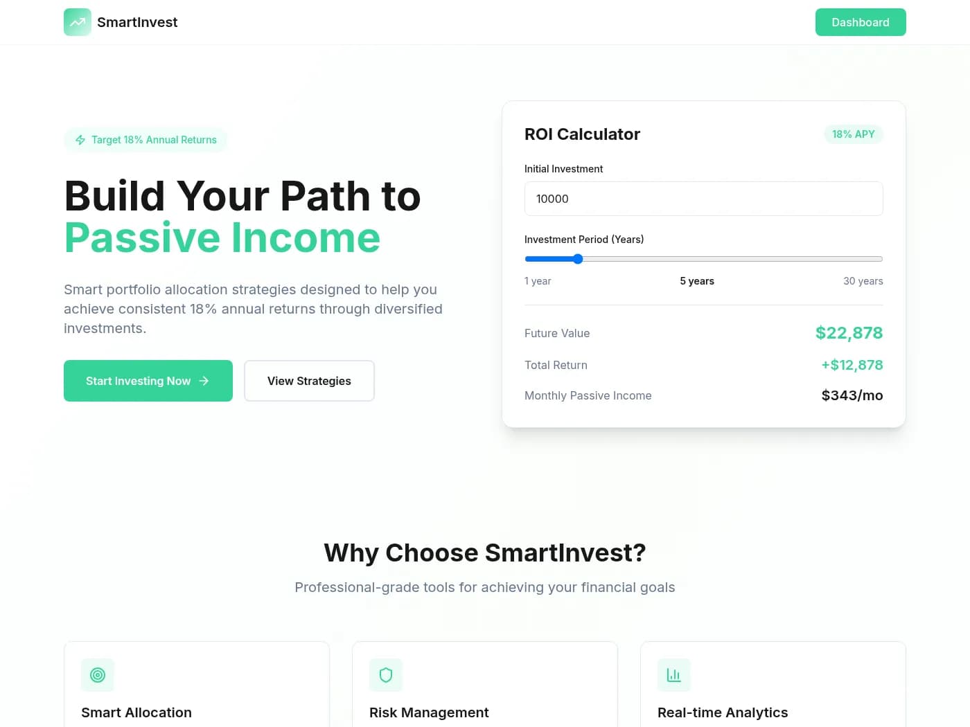 Smart Invest Passive Income Platform