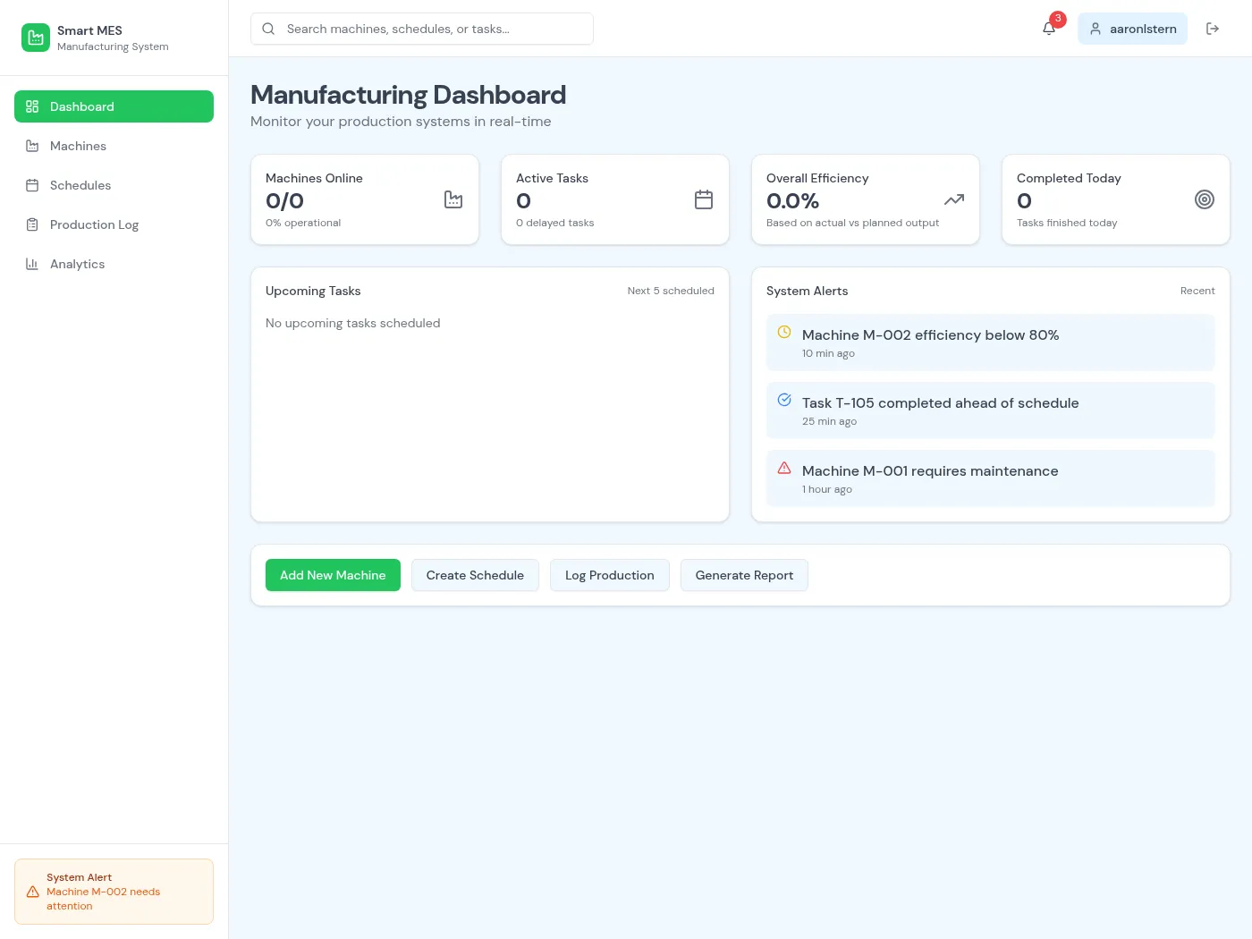 Smart MES Scheduler & Capacity Tracker