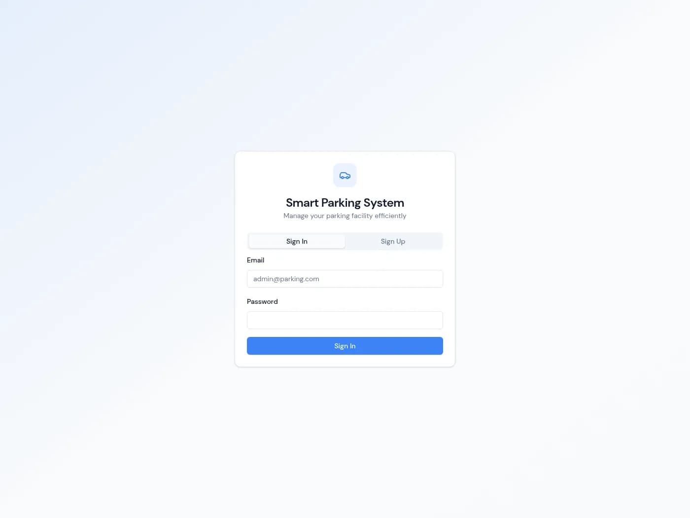 Smart Parking Management Web Application