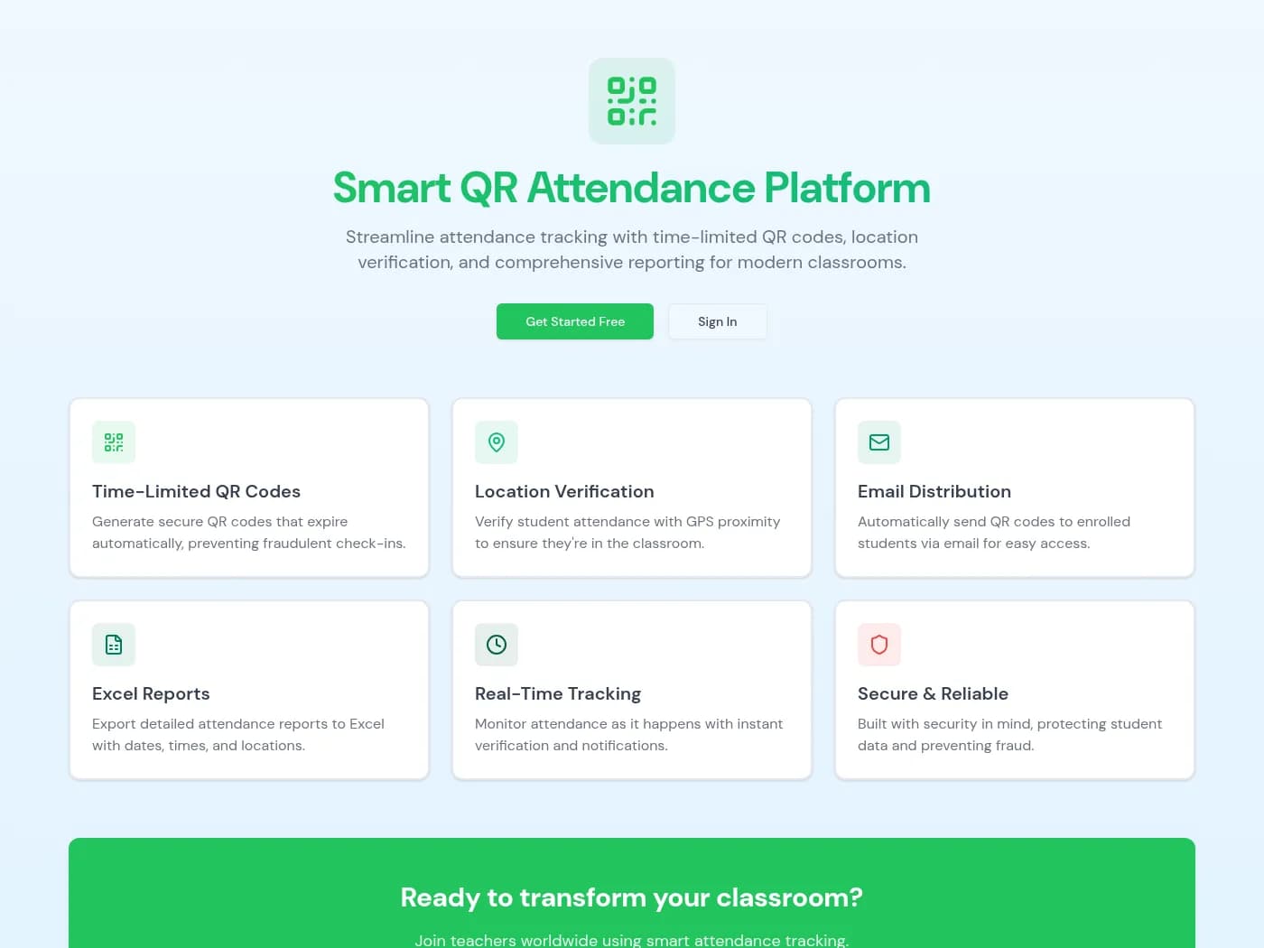 Smart QR Attendance Platform for Educators