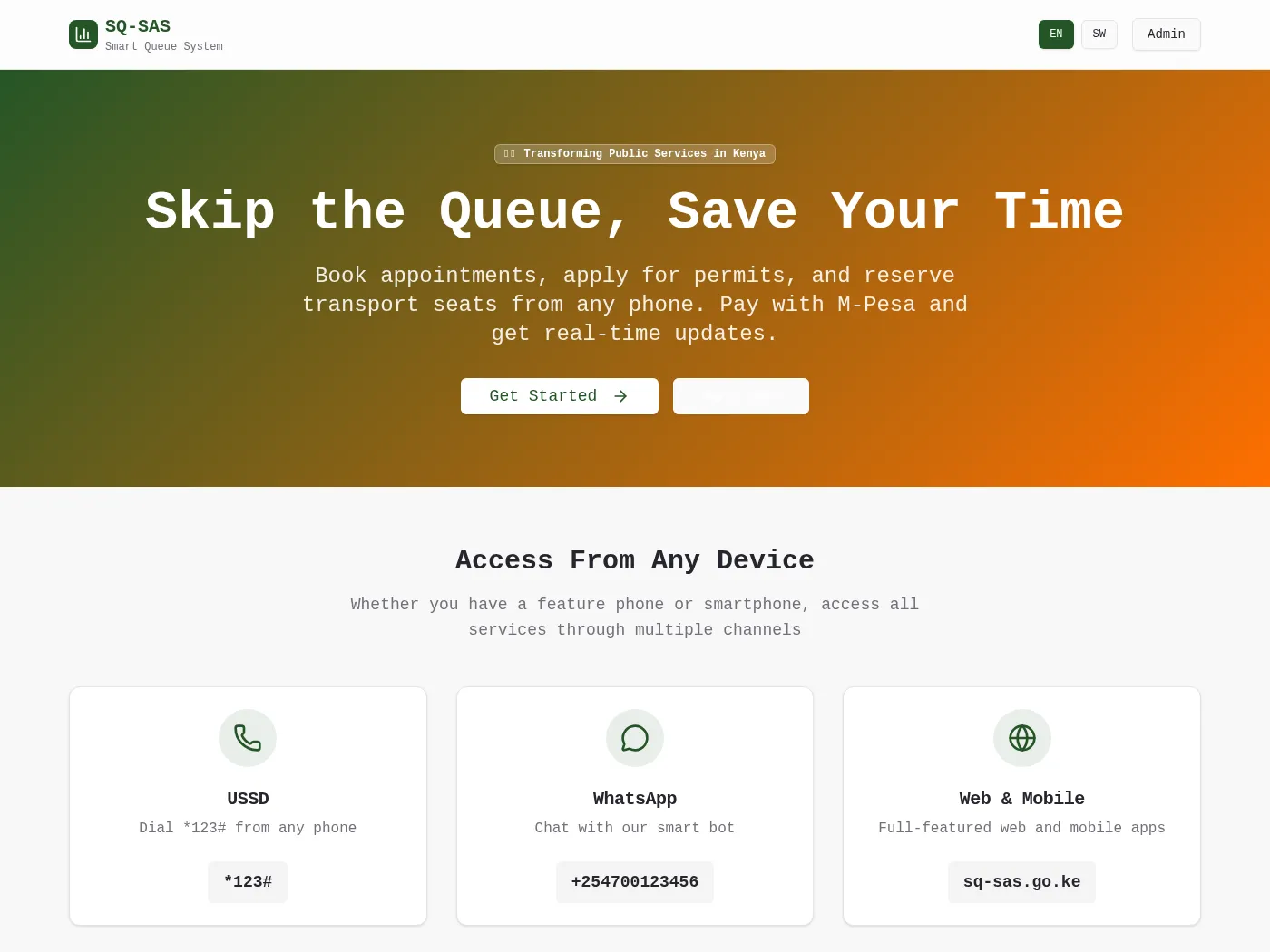 Smart Queue & Service Access System (SQ-SAS)