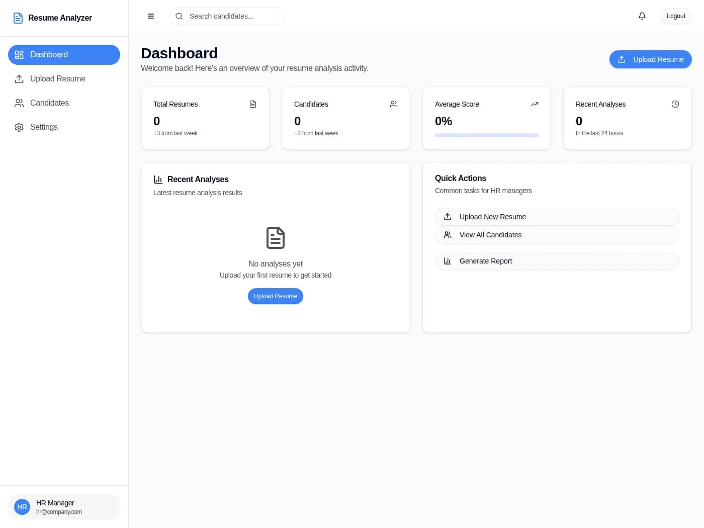 Smart Resume Analyzer for HR Managers