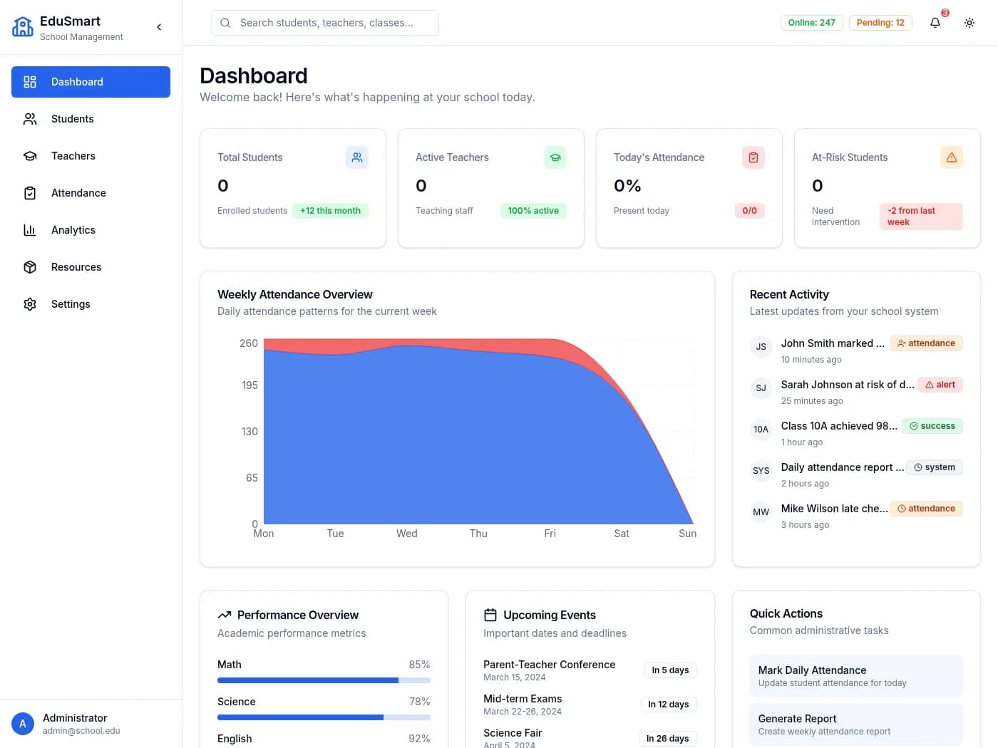 Smart AI-Powered School Management & Attendance System