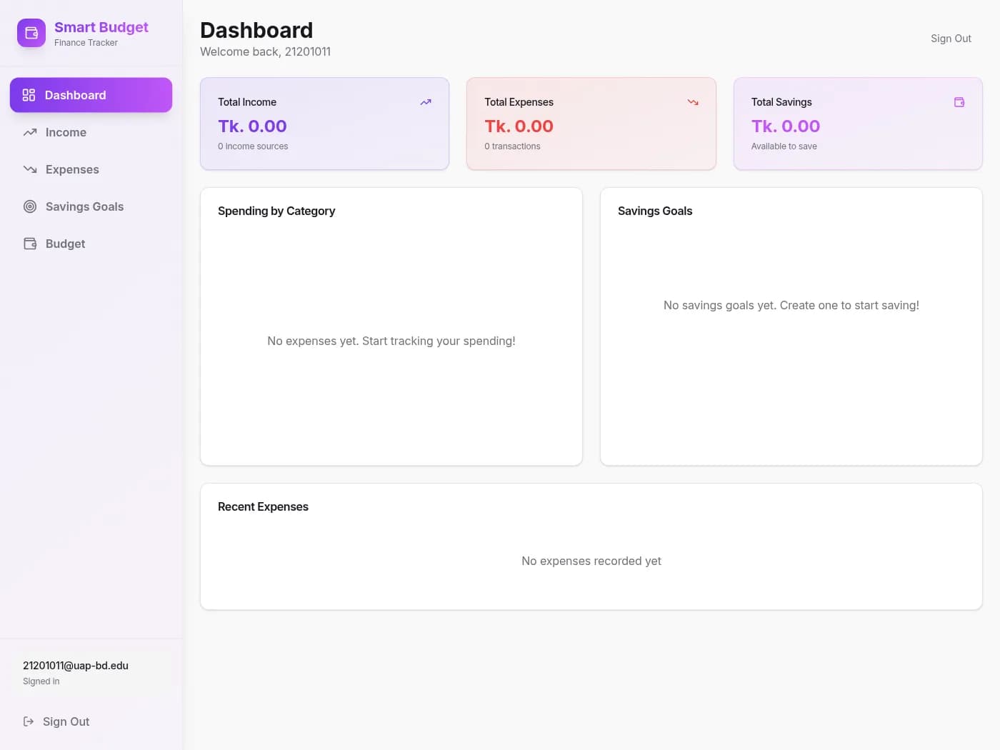 Smart Student Budget - Personalized Finance Dashboard for Students