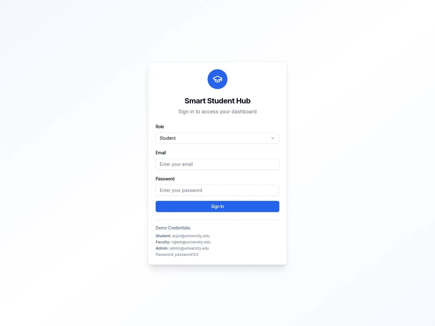 Smart Student Hub – Frontend Mock Student Activity & Certificate Dashboard