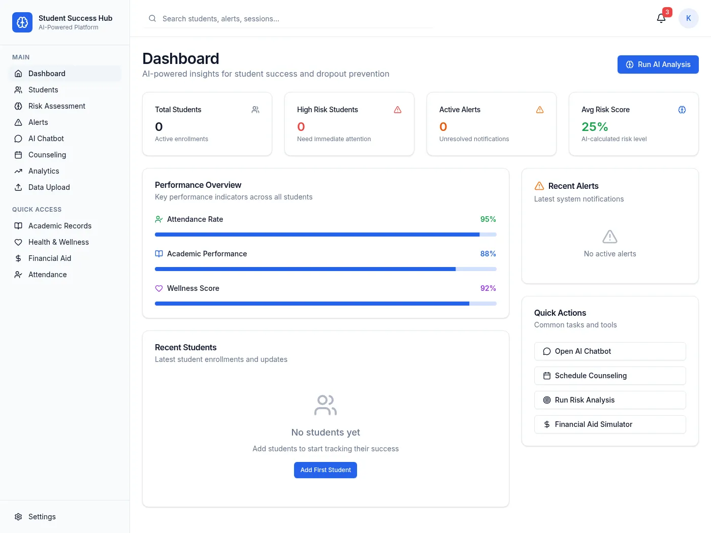 Smart Student Success Hub - AI-Powered Dropout Prediction and Student Support Web Platform
