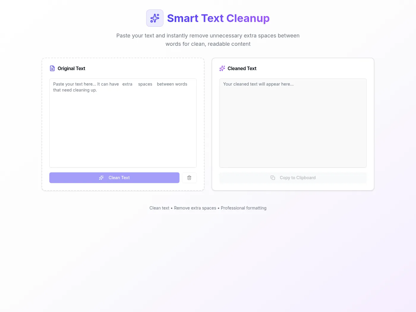 Smart Text Cleanup Chat Tool