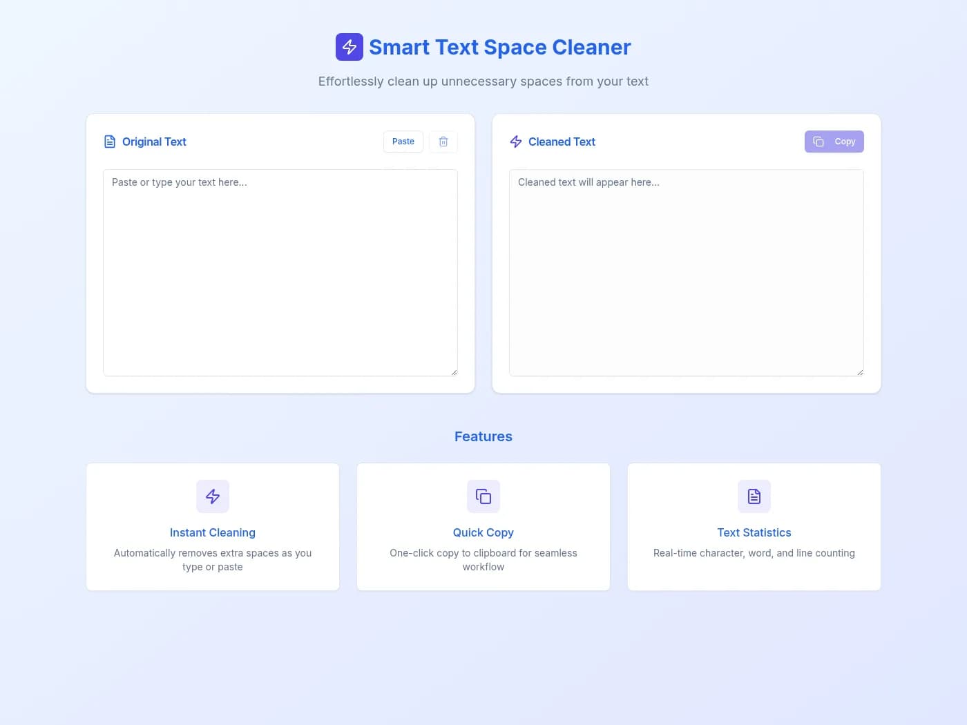 Smart Text Space Cleaner and Chat Editor