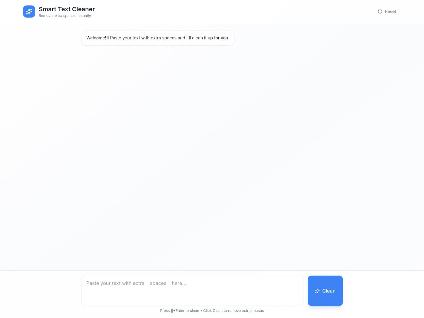 Smart Text Space Cleaner Chat