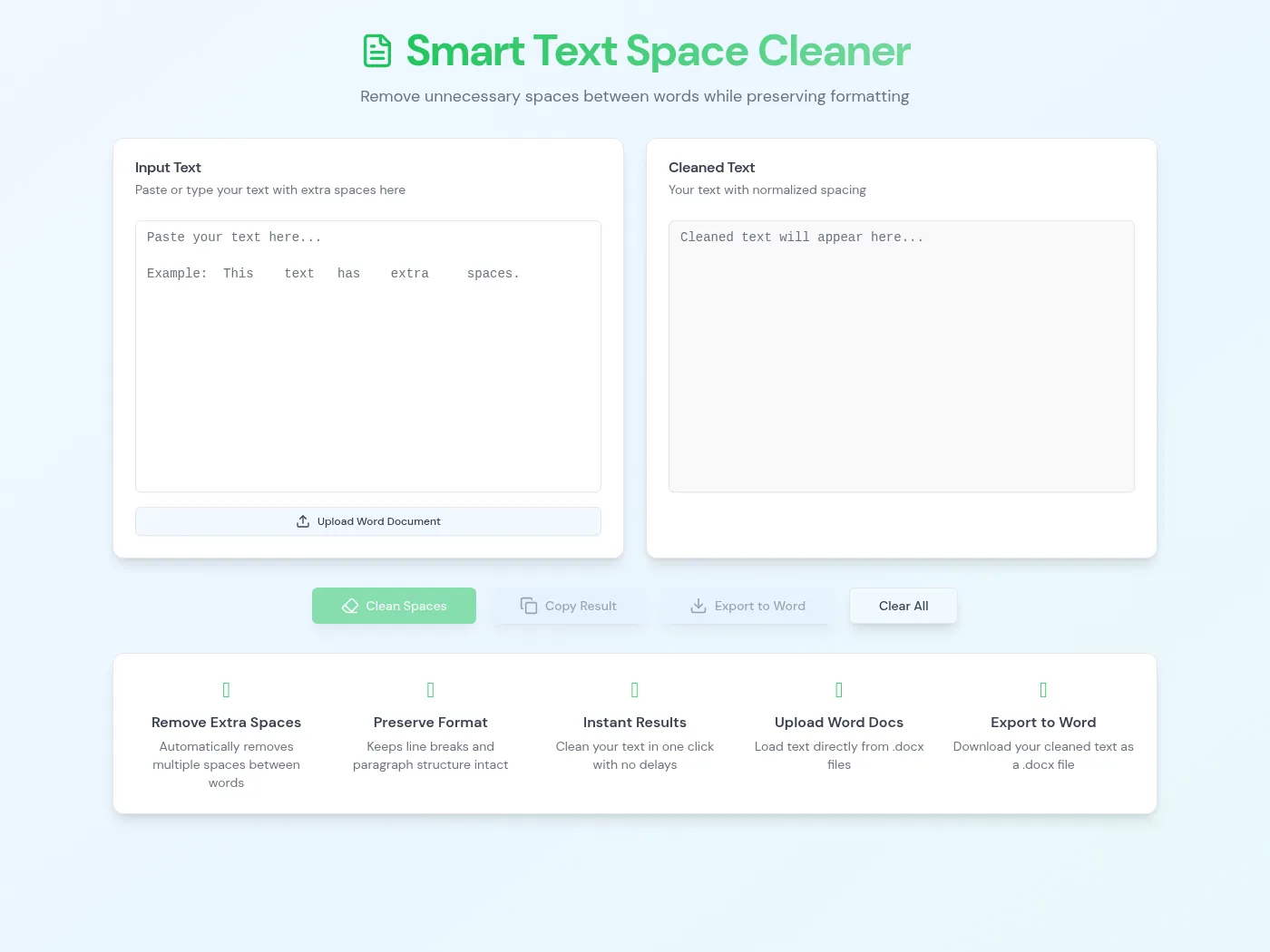Smart Text Space Cleaner