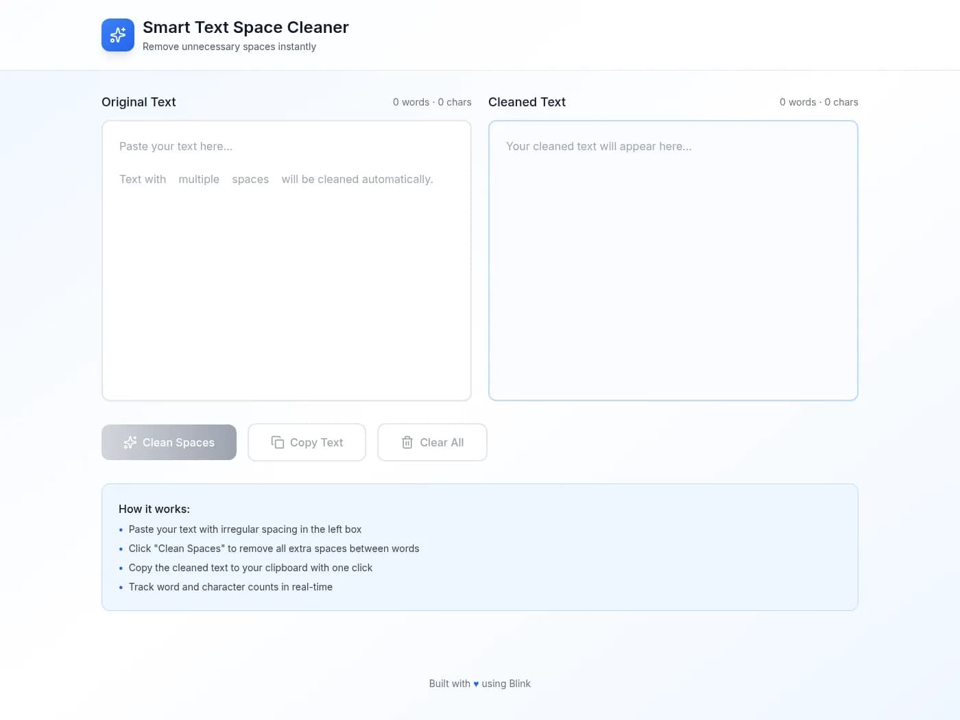 Smart Text Space Cleaner