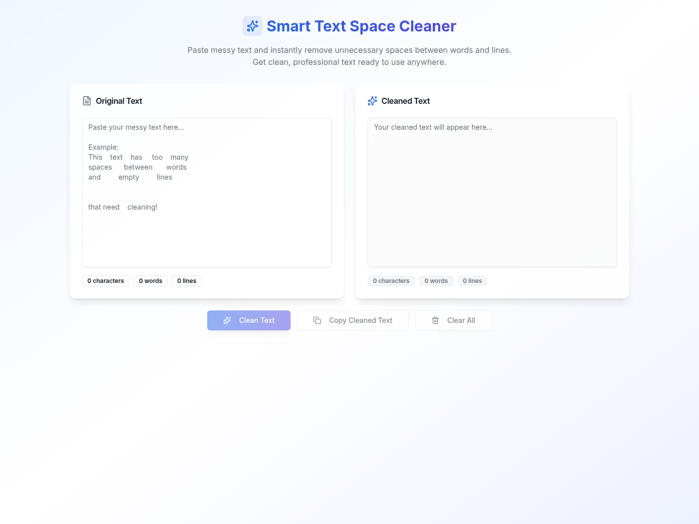 Smart Text Space Cleaner