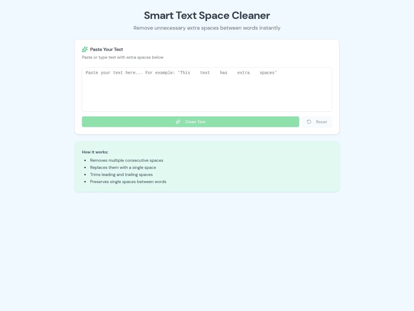 Smart Text Space Cleaner