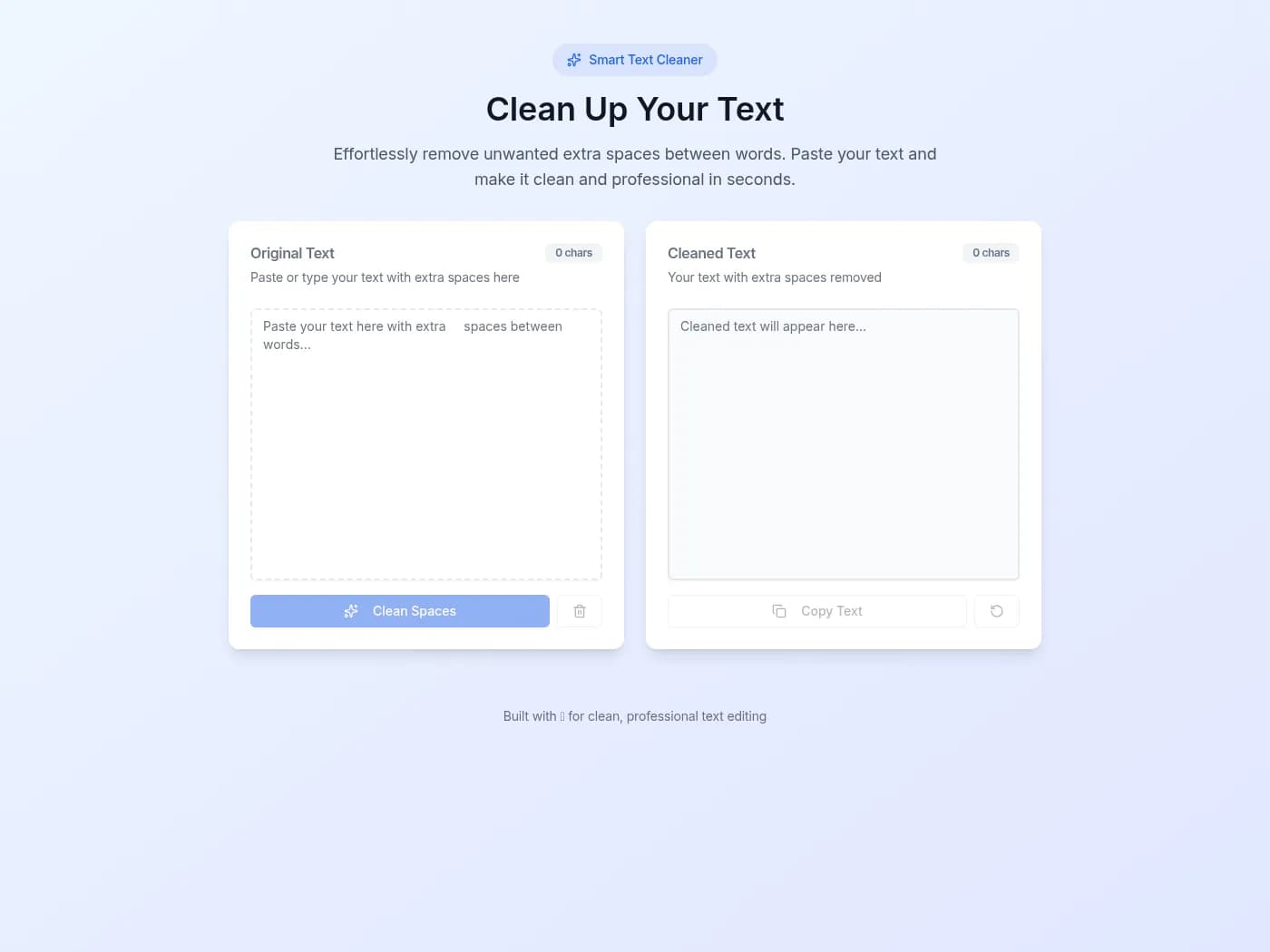 Smart Text Space Cleaner