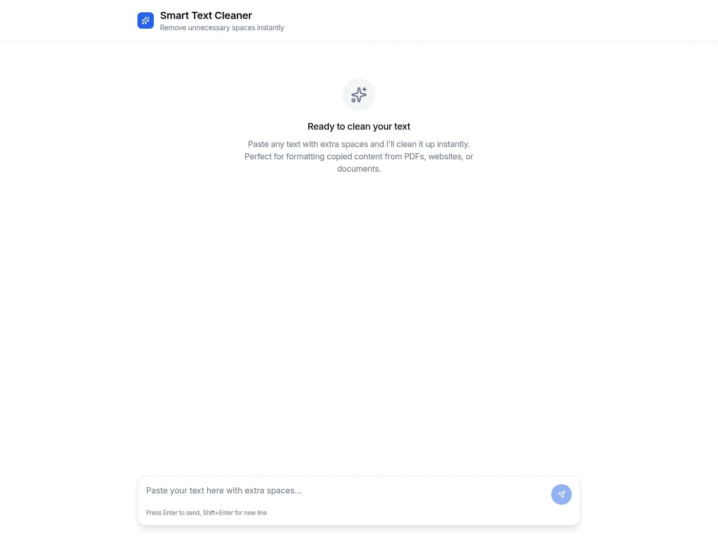 Smart Text Space Remover Chat