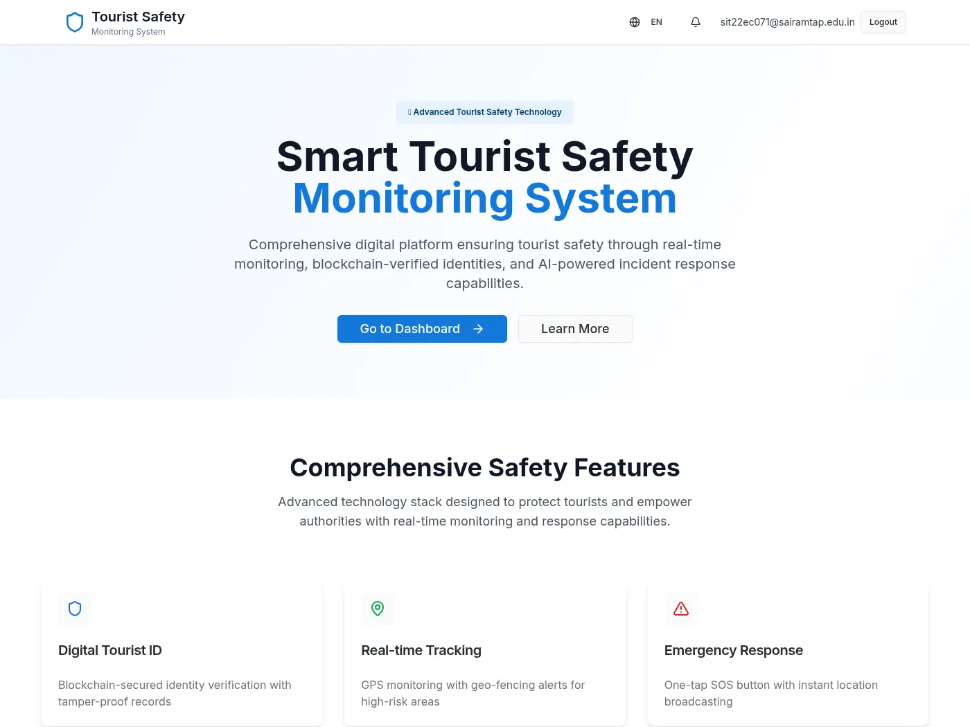 Smart Tourist Safety Monitoring & Incident Response System