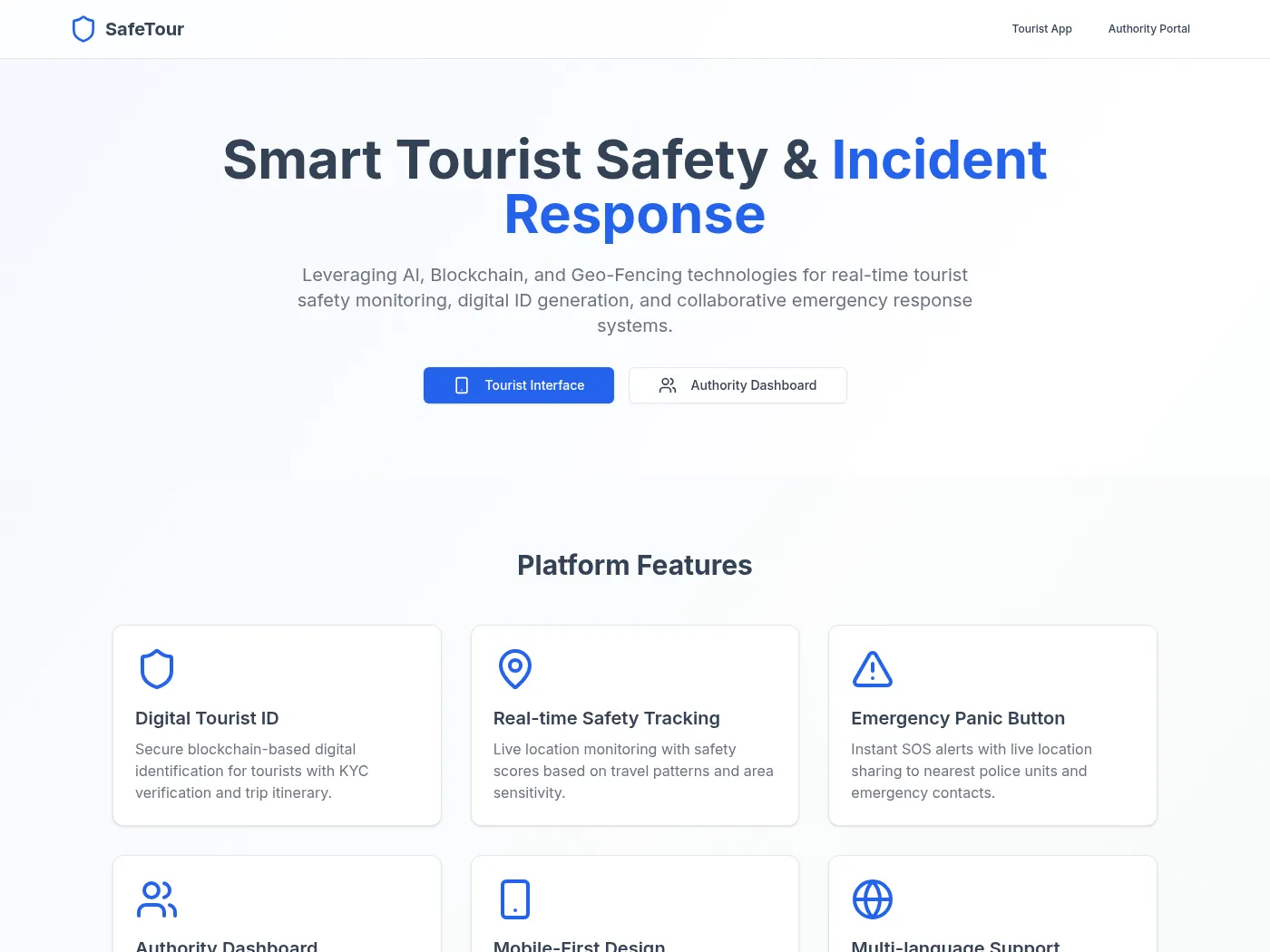 Smart Tourist Safety & Incident Response Platform