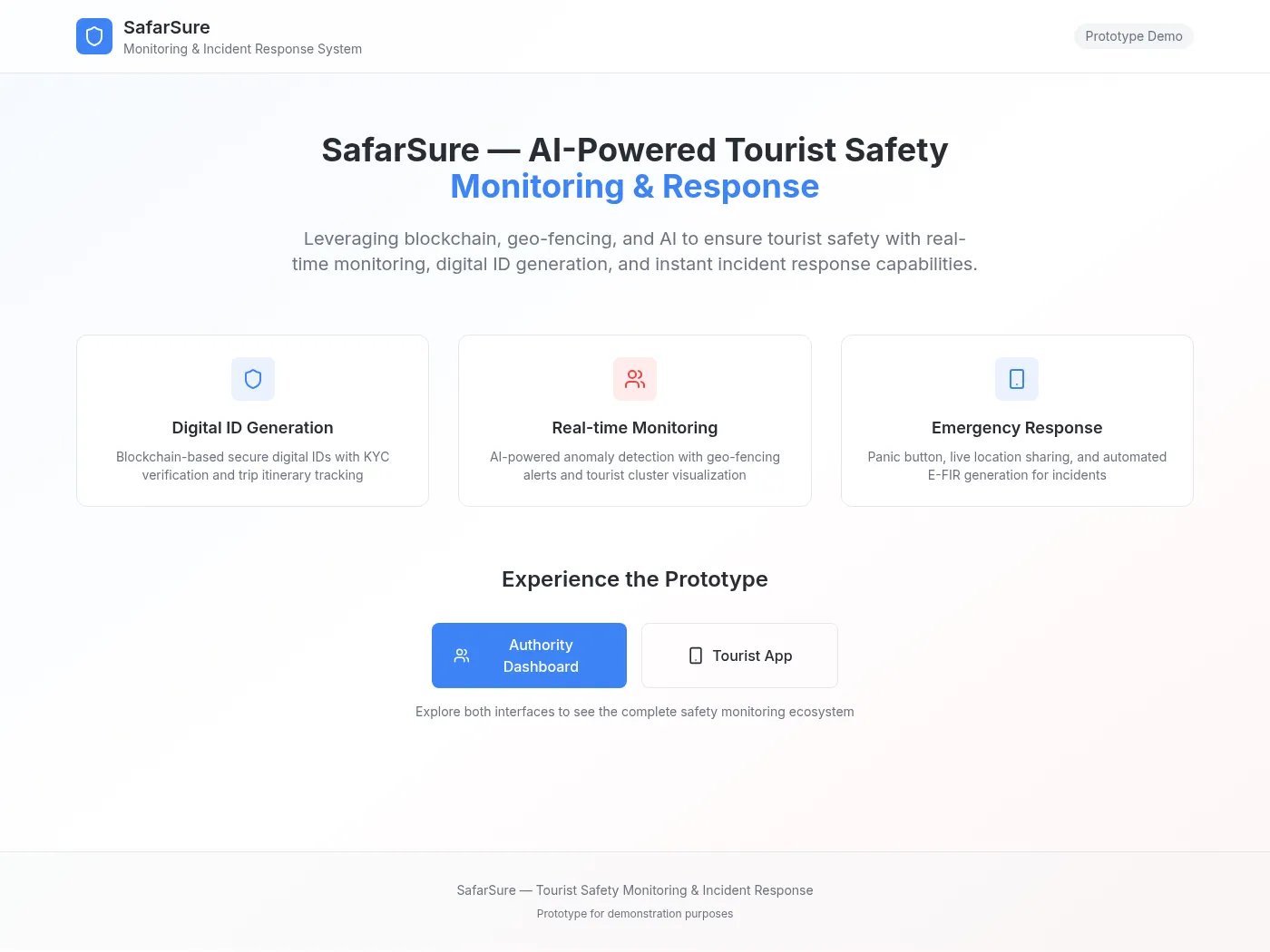 Smart Tourist Safety Monitoring & Incident Response Prototype