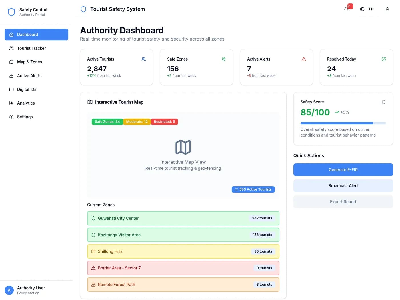 Smart Tourist Safety Monitoring & Incident Response System