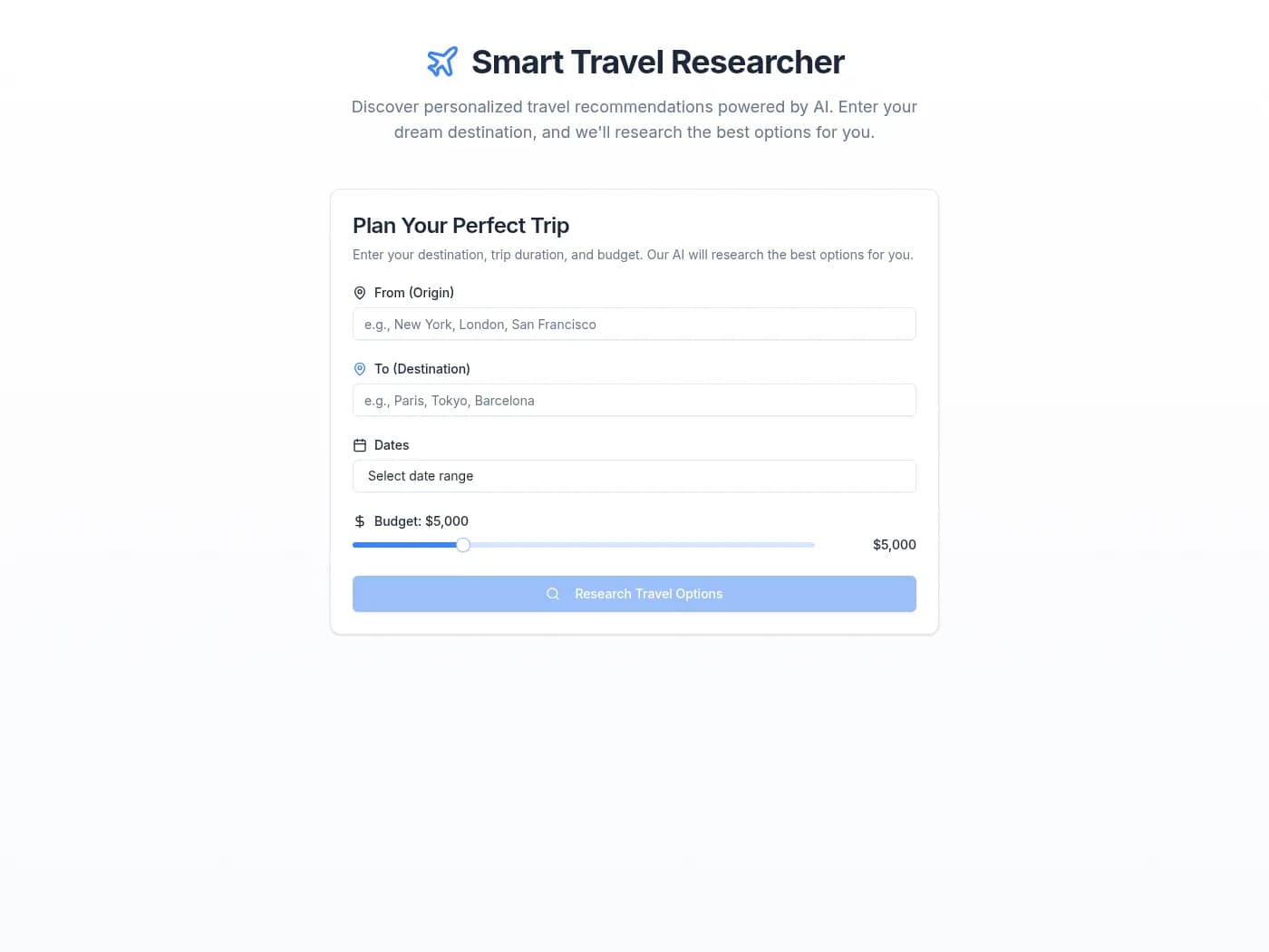 Smart Travel Researcher