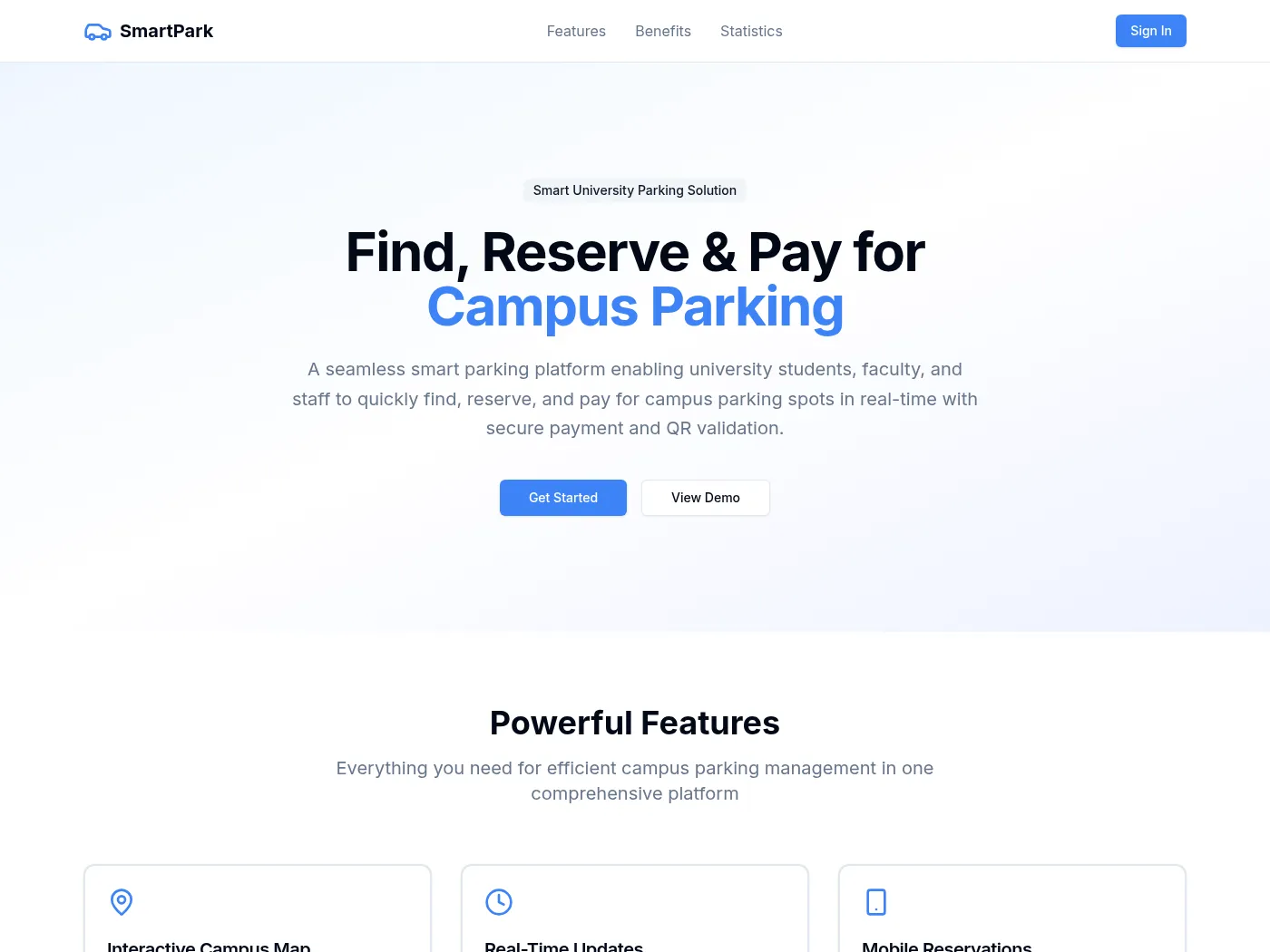 Smart University Car Parking & Reservation System