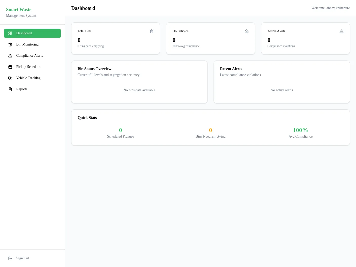 Smart Waste Management Dashboard