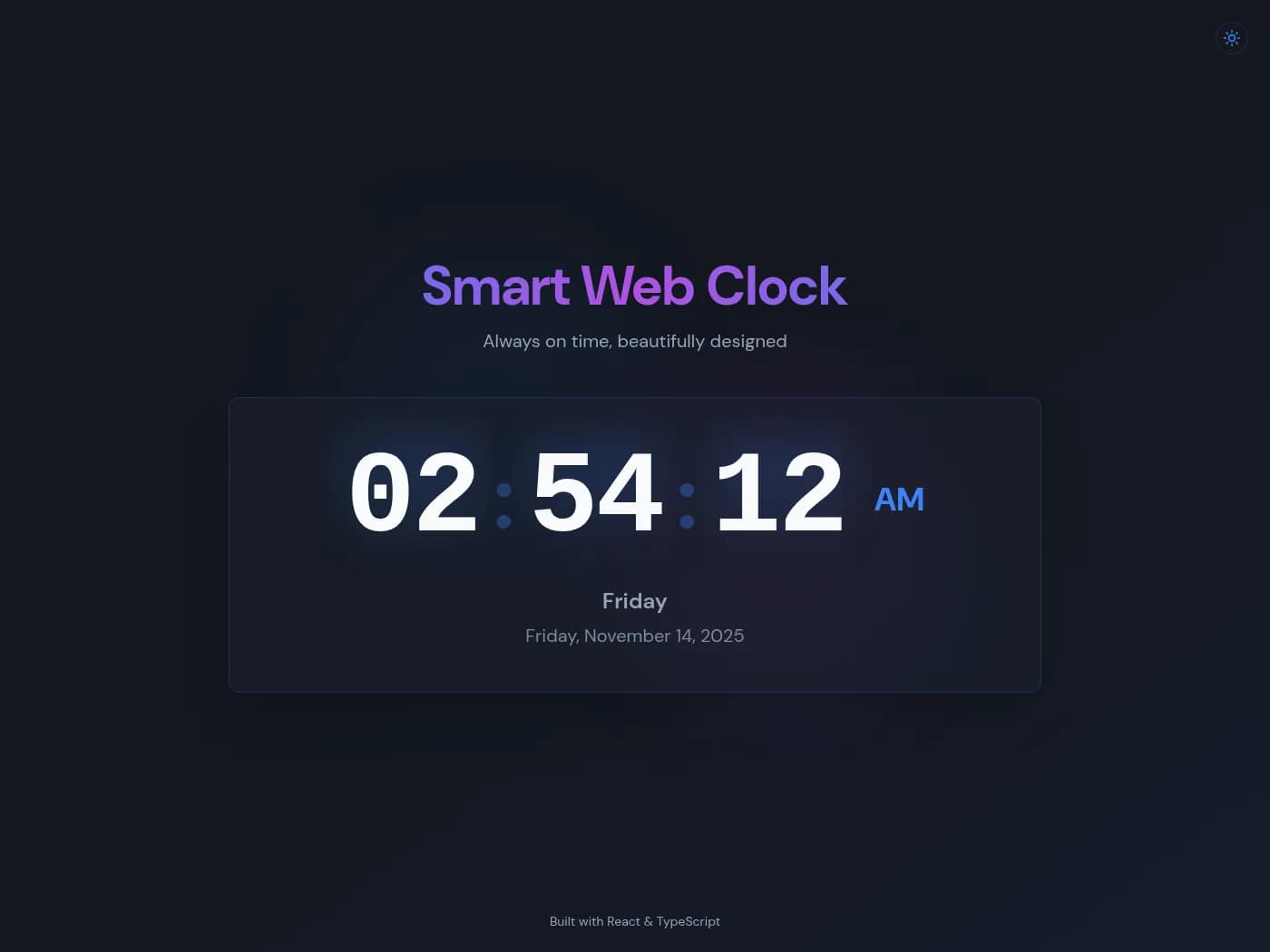 Smart Web Clock
