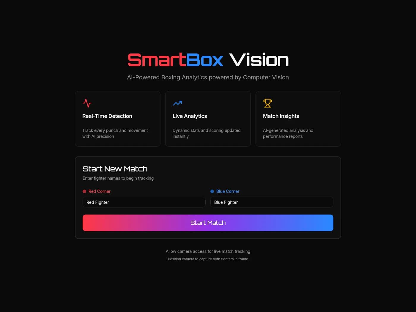 SmartBox Vision: AI-Powered Boxing Analytics Web App