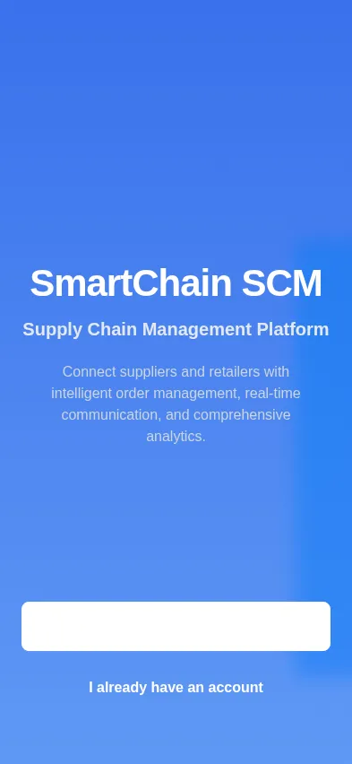 SmartChain SCM AI-Built Mobile Supply Chain Management Platform
